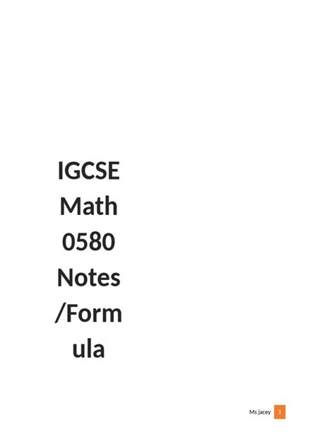 Igcse Math 0580 Notes Formula Pdf Igcse Math 0580 Notes Formula Pdf
