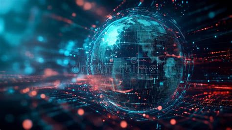 Digital Global Network Abstract Technology Background Futuristic World Map Data Visualization