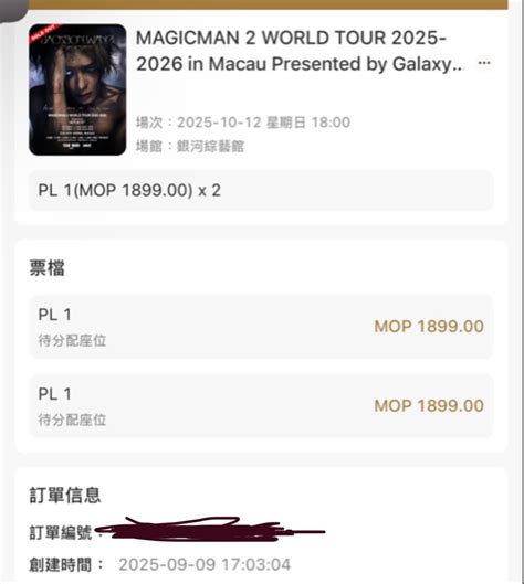 Magicman 2 世界巡迴演唱會 澳門站門票 興趣及遊戲 收藏品及紀念品 明星周邊 Carousell