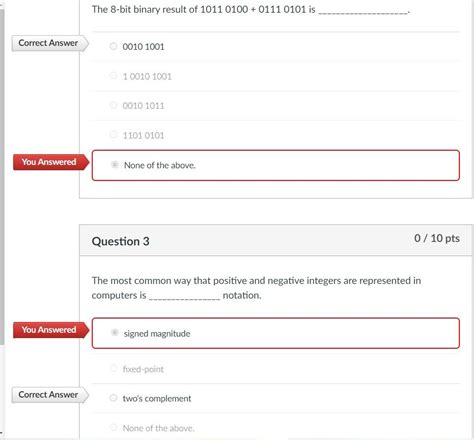 Solved The 8 Bit Binary Result Of 1011 0100 0111 0101 Is