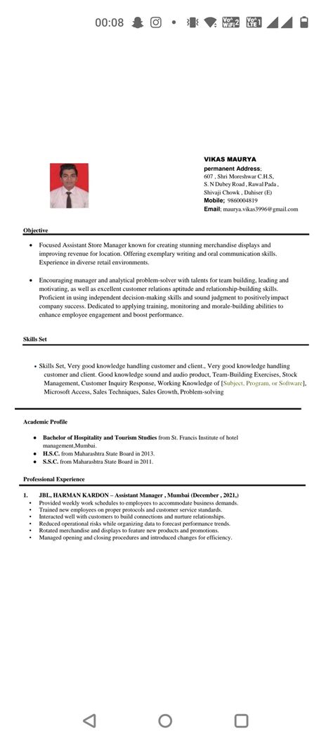 Vikas Maurya On Linkedin Here I Am Sharing My Resume Seeking For Suitable Position Aditya Birla…