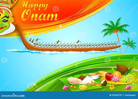 Onam Feast On Banana Leaf Cartoon Vector 57939259