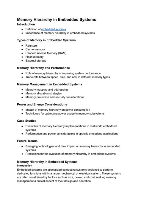 Memory Hierarchy In Embedded Systemspdf