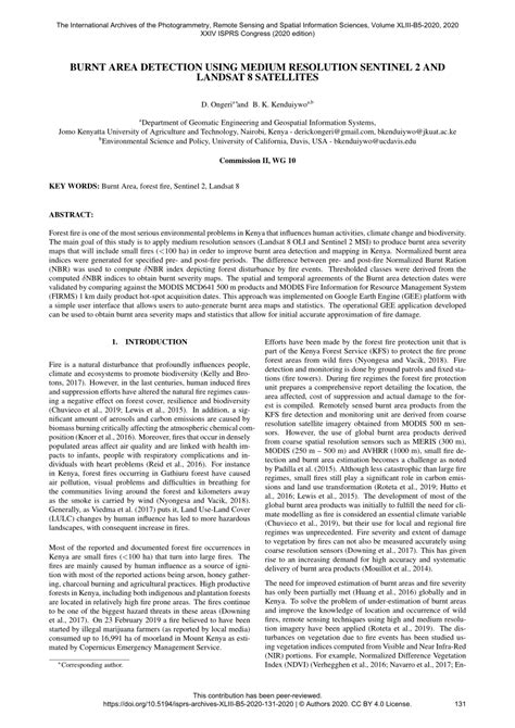 Pdf Burnt Area Detection Using Medium Resolution Sentinel 2 And Landsat 8 Satellites