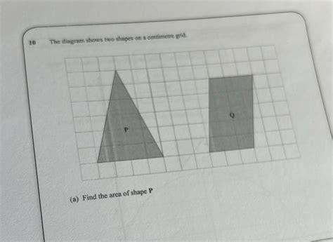 solved 10 the diagram shows two shapes on a centimete grid a a find