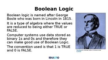 Computer Science Boolean Logic Teaching PowerPoint By Edulito