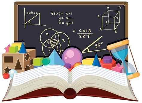 Premium Vector An Open Book With Math Formula On Blackboard