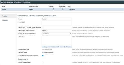Configuring Nosql Db Offer History Definitions
