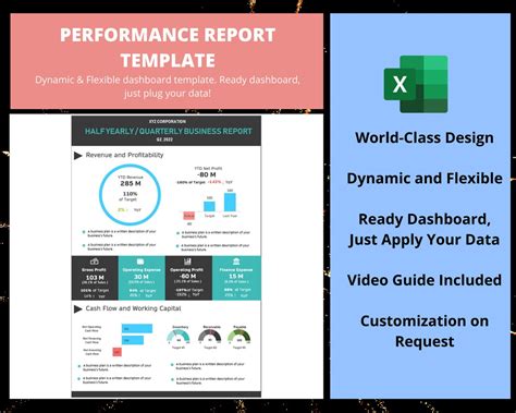 performance report template excel template finance dashboard