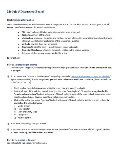 Module 5 Discussion Board Guidelines Word Opens In New Window Pdf Grammar Learning