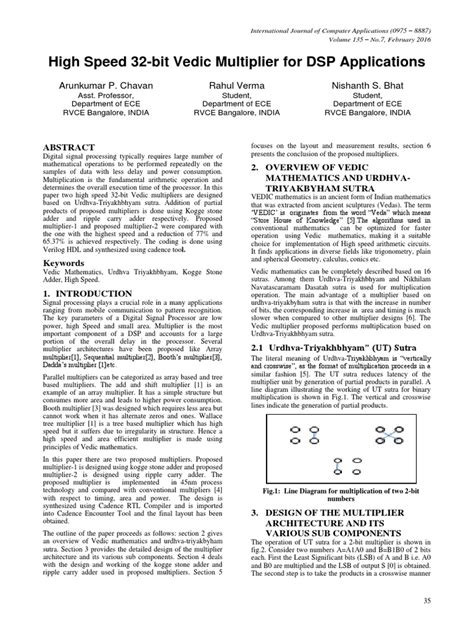 R6 High Speed 32 Bit Vedic Multiplier For Dsp Applications Pdf