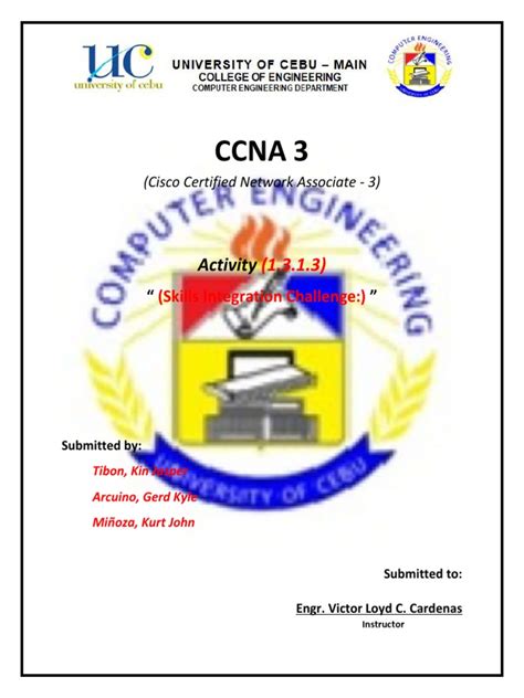 1 3 1 3 Packet Tracer Skills Integration Challenge Pdf Computer Network Communications