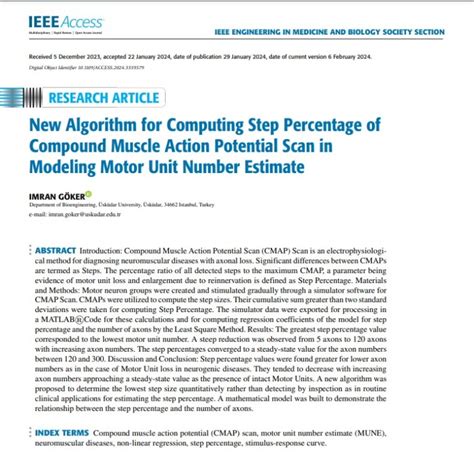 New Algorithm For Computing Step Percentage Of Compound Muscle Action Potential Scan In Modeling