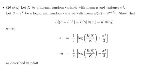 Pts Let X Be A Normal Random Variable With Mean Chegg