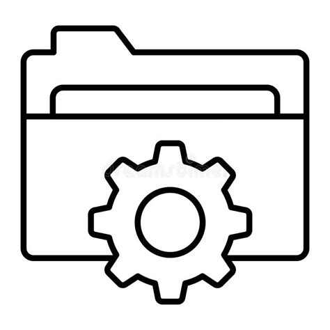Gear With Folder Icon Of Folder Setting In Modern Style Stock Vector
