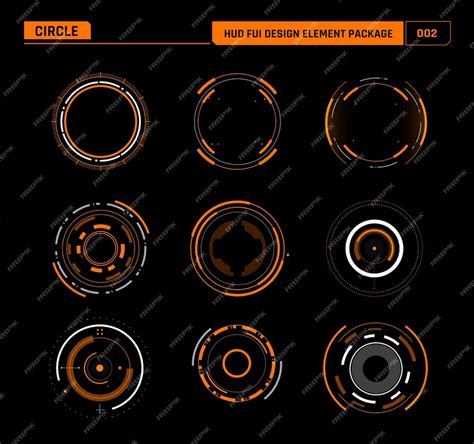 Cercle Délément De Conception Hud Fui 002 Vecteur Premium
