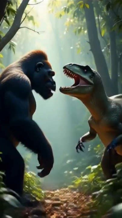 Gorilla Vs Dinosaur Epic Battle Showdown Edit Ai Gorilla