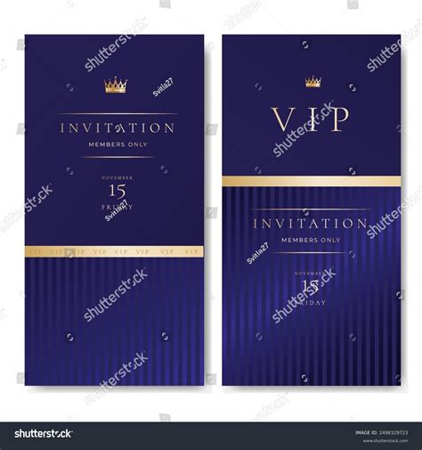 Vip 초대 카드 배너 또는 파란색 스톡 벡터로열티 프리 2498329723 Shutterstock