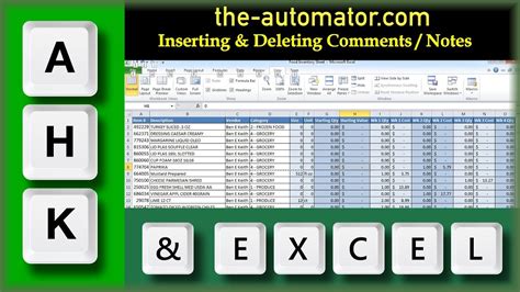 Inserting And Deleting Comments Notes In Excel With Autohotkey Youtube