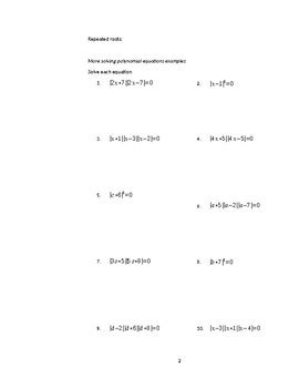 Solving Polynomial Equations In Factored Form By Mallory Anderson