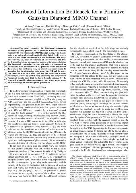 Pdf Distributed Information Bottleneck For A Primitive Gaussian