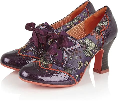 Ruby Shoo Daisy Purple Lace Up Vintage Style Shoe Ribbon Laces Uk8