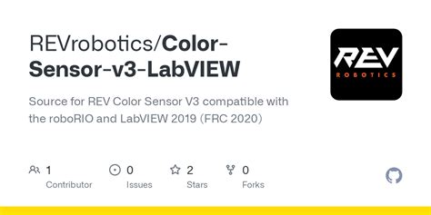 GitHub REVrobotics Color Sensor V LabVIEW Source For REV Color Sensor V Compatible With The