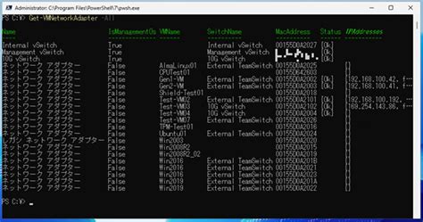 Get Vmnetworkadapter 】コマンドレット――hyper V仮想マシンの仮想ネットワークアダプター情報を取得する：windows Powershell基本tips（135） ＠it