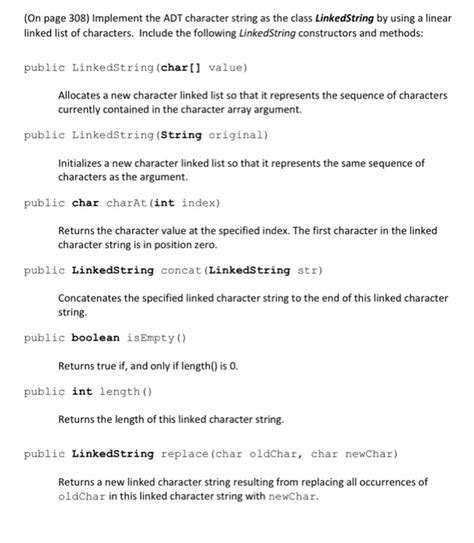 Solved On Page 308 Implement The Adt Character String As