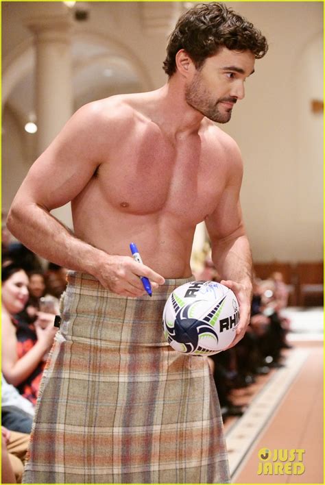 Thom Evans Brother Max Evans Go Shirtless In Kilts For Fashion Show Photo Shirtless