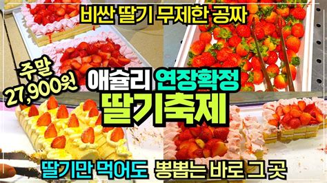 애슐리 딸기축제 베리 스윗 러뷰 리뷰 딸기 무제한 제공 애슐리 퀸즈 잠실롯데캐슬점 27900원 무제한 제공 Youtube