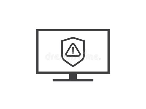 Attention Warning Alert Sign With Exclamation Mark Symbol Shield Line Icon For Internet Vpn