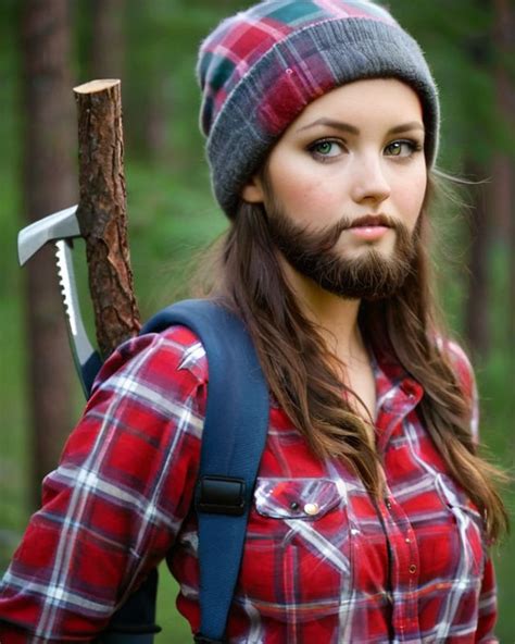 Lumberjack Girl With A Beard By Wheelchairlizard On Deviantart