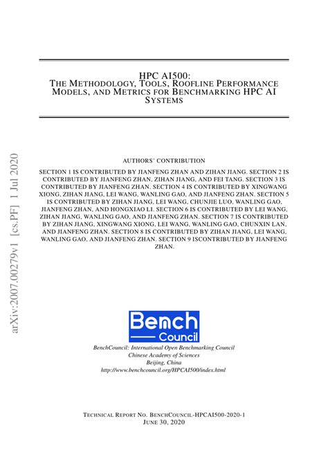 pdf hpc ai500 the methodology tools roofline performance models
