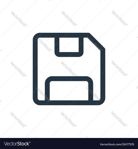 Diskette Icon Editable Stroke Royalty Free Vector Image