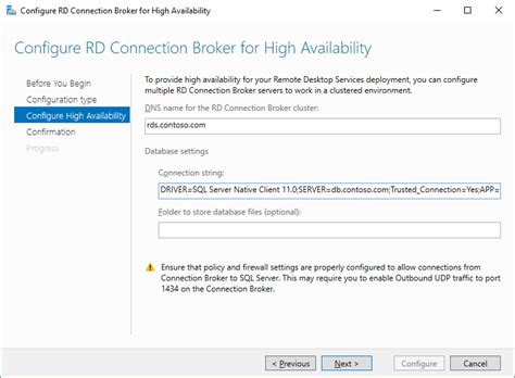 Sql Server Rds Connection Broker High Availability Cannot Connect To Database Server Fault