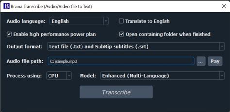Free Transcribe Audio MP3 Wav And Video Files MP4 To Text Braina Transcription Software
