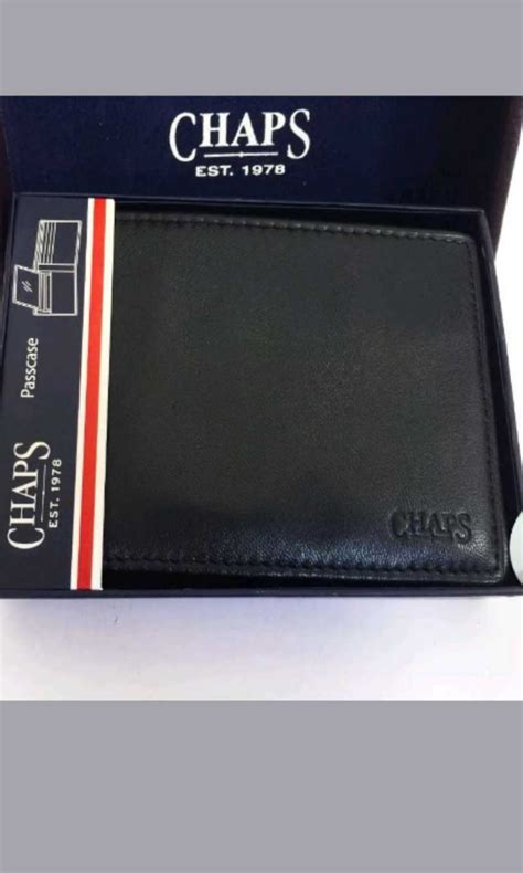 Chaps Leather Passcase Wallet In Black Mens Fashion Watches