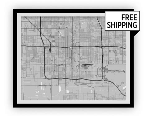 Phoenix Map Print Choose Your Color Etsy