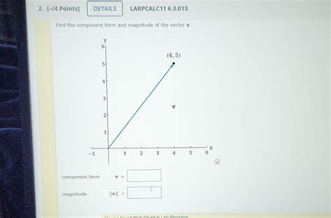 Solved Find The Component Form And Magnitude Of The Vector Chegg
