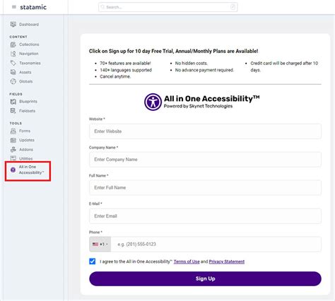 Statamic Web Accessibility Widget Installation All In One Accessibility