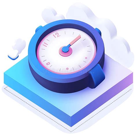 Isometric Clock Design Time Management Concept Stock Vector
