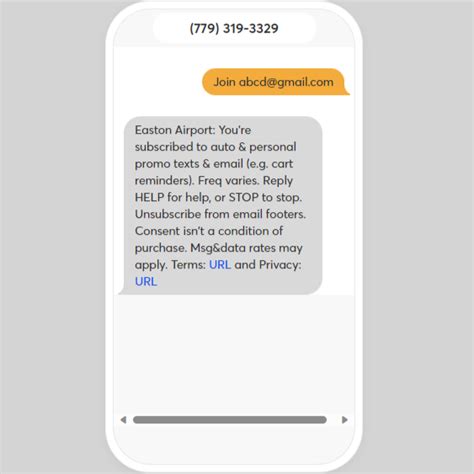 Sign Up For Sms Text Message Notifications Easton Airport