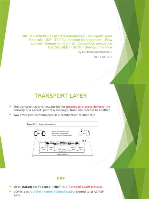 Unit Ii Transport Layer 9 Introduction Transport Layer Pdf
