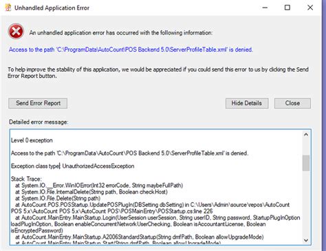 pos3 5 fnb error when launching backend autocount resource center