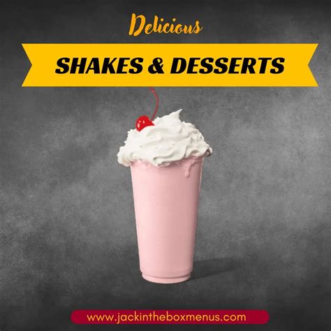 Jack In The Box Shakes And Desserts Menu Jack In The Box Menu