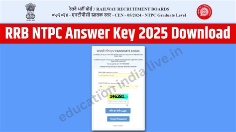 rrb ntpc answer key 2025 download education india live