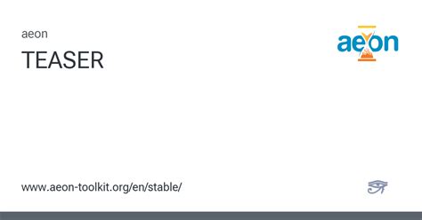 Teaser Aeon 130 Documentation