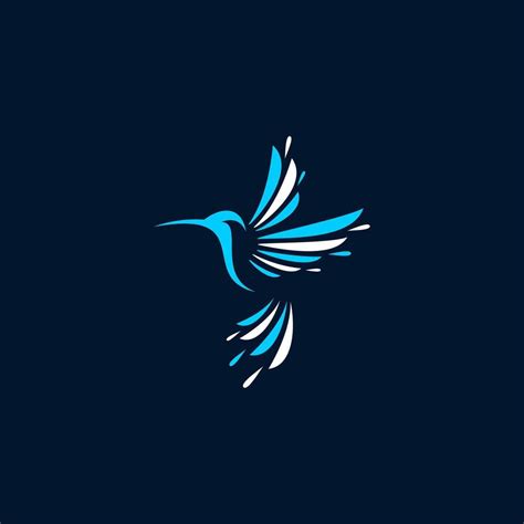 Creative Hummingbird Logo Isolated On Dark Blue Background 60665885