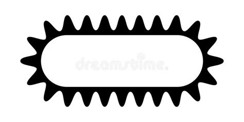 Rectangle Frame With Wiggly Edges Rectangular Shape With Frilly Borders Stock Vector